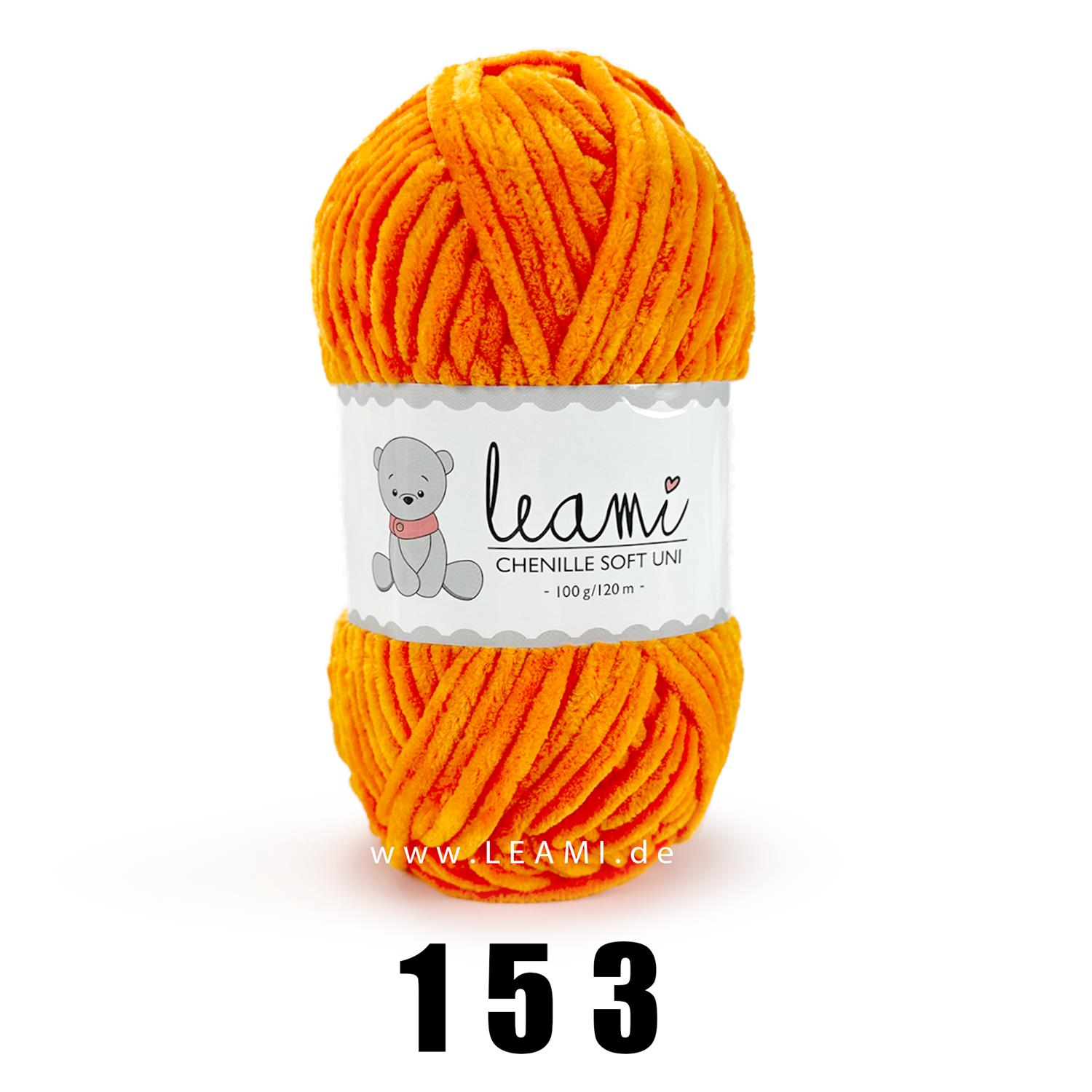 LEAMI Chenille Soft UNI (100g/120m) - Zertifiziert 153 orange | 153 ...