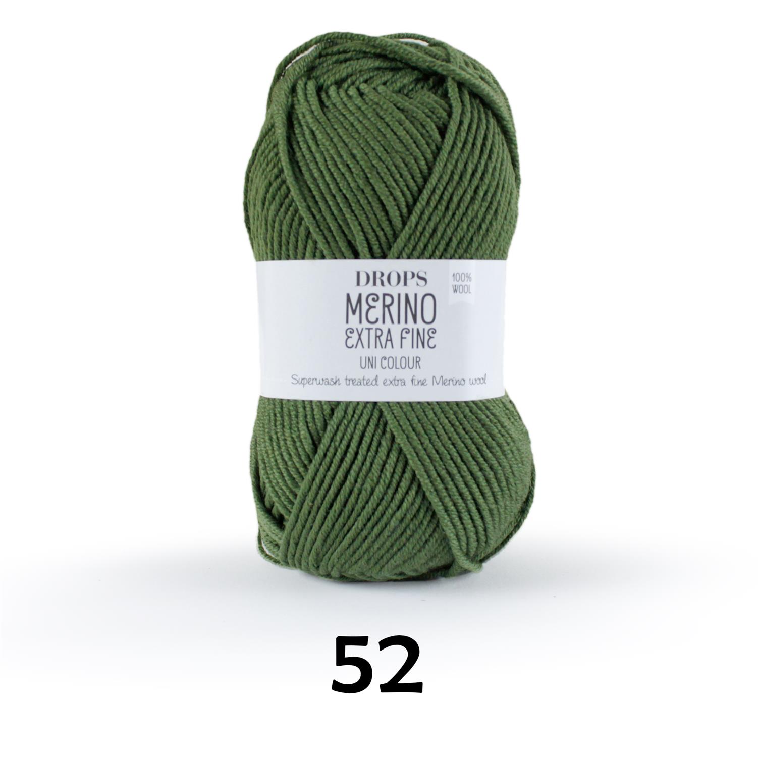 DROPS Merino Extra Fine, Uni Colour 52 grünes blatt | 52 grünes blatt ...